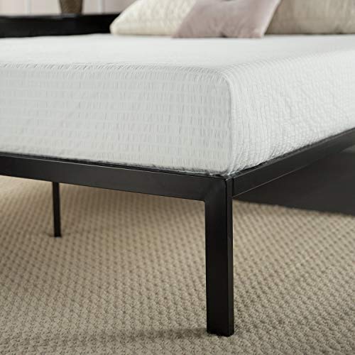 Zinus Cherie Faux Leather Classic Platform Bed Frame with Steel Support Slats, Full