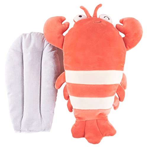 Infowush Heating Pads for Cramps, 15" Weighted Stuffed Animals Lobster Plush, Menstruation Microwavable Heating Pads with Lavender Scented