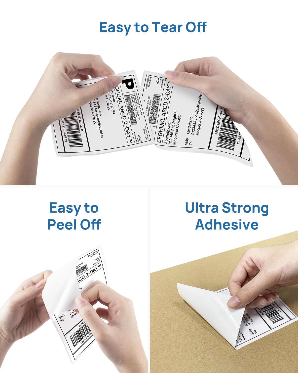 4"x6" Direct Thermal Shipping Label Compatible with Zebra, JADENS, iDPRT SP410, POLONO Perforated Postage Label Paper for MUNBYN, Rollo, Jiose, Permanent Adhesive, Commercial Grade, 200 Labels/Roll