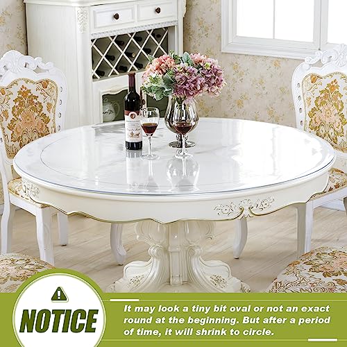 OstepDecor Clear Round Table Cover Protector, 1.5mm Thick 42 Inch Round Table Protector, Plastic Waterproof Dining Table Cover, Vinyl Circle Table Pad for Kitchen Dining Table Dining Room Table