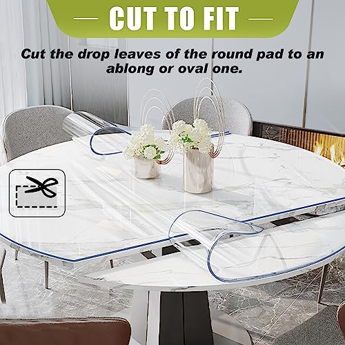 OstepDecor Clear Round Table Cover Protector, 1.5mm Thick 42 Inch Round Table Protector, Plastic Waterproof Dining Table Cover, Vinyl Circle Table Pad for Kitchen Dining Table Dining Room Table