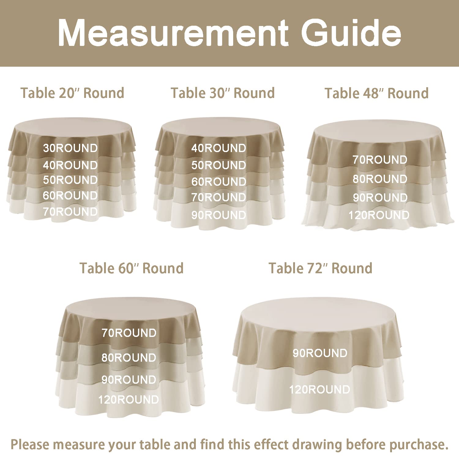 Hiasan Black Round Tablecloth 90 Inch - Waterproof Stain Resistant Spillproof Polyester Fabric Table Cloth for Dining Room Kitchen Party