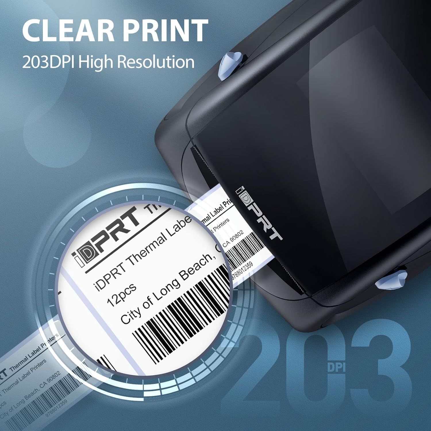 iDPRT Shipping Label Printer, 4×6 Thermal Label Printer for Shipping Packages, Desktop Label Maker w/HD & High-Speed Printing, Compatible with UPS, USPS, Shopify, Amazon, Ebay