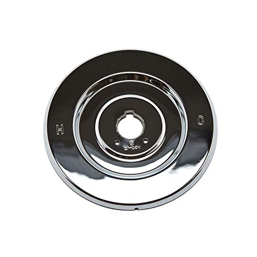 Moen Chateau Collection Replacement Escutcheon for One-Handle Tub and Shower Faucets with PosiTemp One Tub and Shower Replacement Handle Kit, White and Chrome Knob Insert