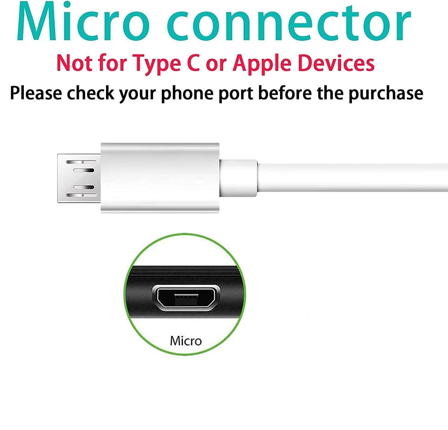 MATEIN Micro USB Cable, 10 FT 3 Pack Extra Long Sturdy Android Charger Cable, Fast Charging Cable Cord Fit for PS4 Controller, Android, Samsung Galaxy S7 J3 J7, Xbox, White