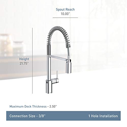 Moen 5923EWBG Align Motionsense Wave Sensor Touchless One Handle Pre-Rinse Spring Kitchen Faucet, Brushed Gold