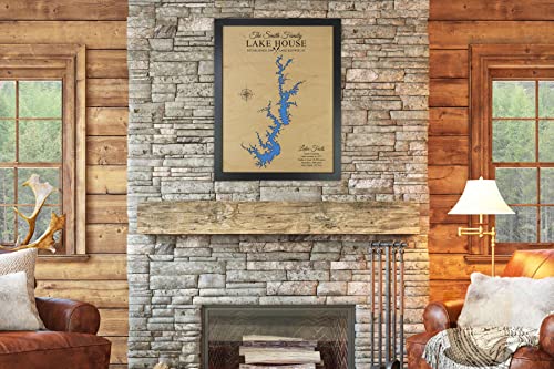 Personalized House Decor Wood Lake Map of Any Lake - Customized Handmade Gifts for Lake House Wall Decor