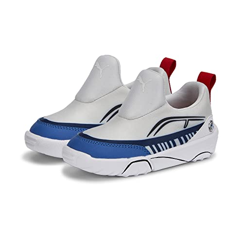 PUMA Kids BMW M Motorsport Bao Kart Sneaker, White Black-Estate Blue, 9 US Unisex Toddler