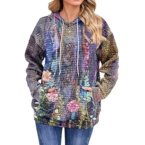 Generic Plus Size Fall Outfits for Women Homebody Sweatshirt Oversized Hoodies for Women Oversized Sweatshirt Drawstring Waffle Pullover Sweaters Printed Sweatshirts Workout Hooded Long Sleeved