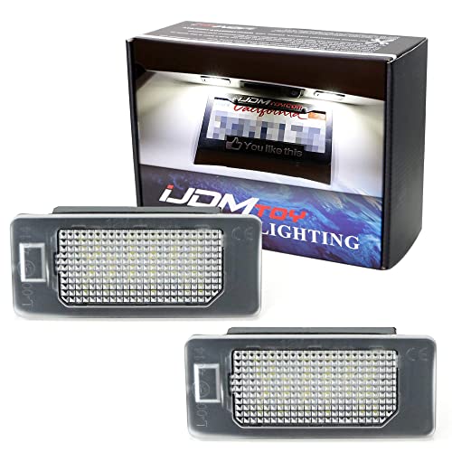 iJDMTOY OEM-Fit 3W Full LED License Plate Light Kit Compatible With BMW 1 2 3 4 5 Series X3 X4 X5 X6, Powered by 24-SMD Xenon White LED & CAN-bus Error Free