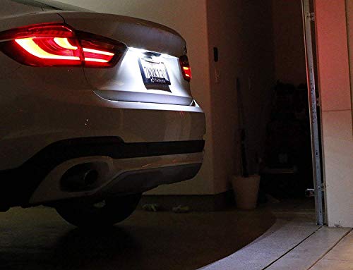 iJDMTOY OEM-Fit 3W Full LED License Plate Light Kit Compatible With BMW 1 2 3 4 5 Series X3 X4 X5 X6, Powered by 24-SMD Xenon White LED & CAN-bus Error Free