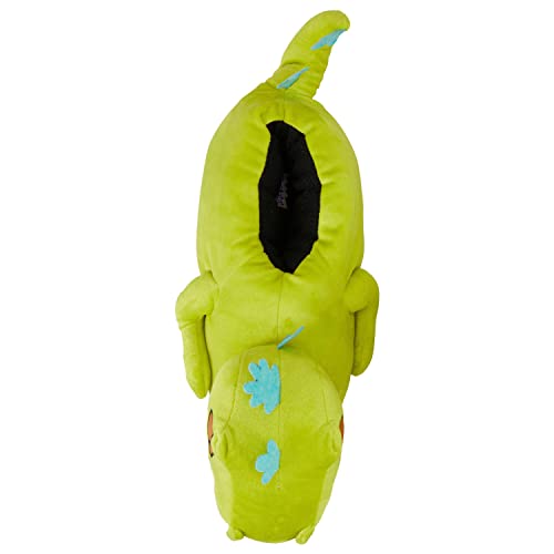 Nickelodeon Mens Rugrats Reptar Plush Slippers - Mens Classic Rugrats Reptar Plush Slippers 90s Slippers (Green, 11)