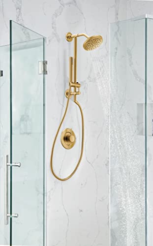 Moen Align Brushed Gold Posi-Temp Pressure Balancing Modern Tub and Shower Valve Trim Kit, Valve Required, T2191BG