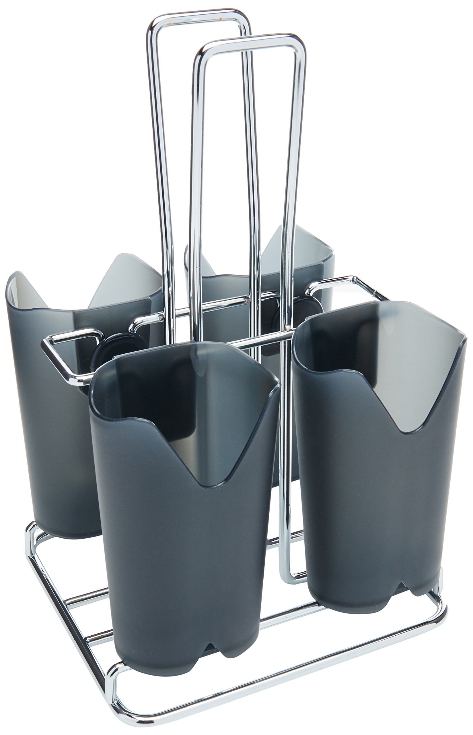 Prodyne Bravada Flatware Caddy, One Size, Black-Smoke