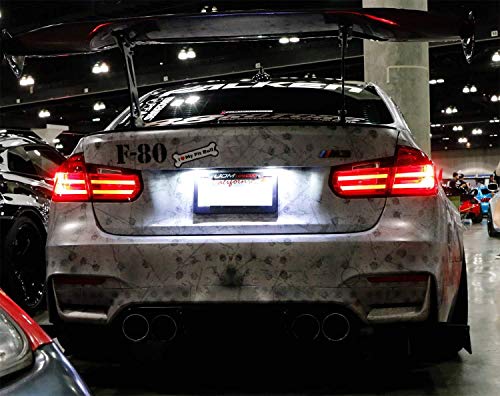 iJDMTOY OEM-Fit 3W Full LED License Plate Light Kit Compatible With BMW 1 2 3 4 5 Series X3 X4 X5 X6, Powered by 24-SMD Xenon White LED & CAN-bus Error Free