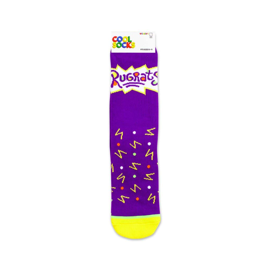 Cool Socks Novelty Crew Socks Women's Nickelodeon Rugrats Confetti, Graphic Print, Large