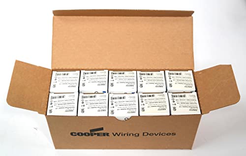 Eaton 5362CDV Arrow Hart Dual Control Heavy Duty Industrial Grade Duplex Receptacle, Auto-grounding, #14-10 AWG, 20A, Flush, 125V, Ivory, Brass, High-Impact Nylon face, 5-20R, 2-Pole (10-Pack)