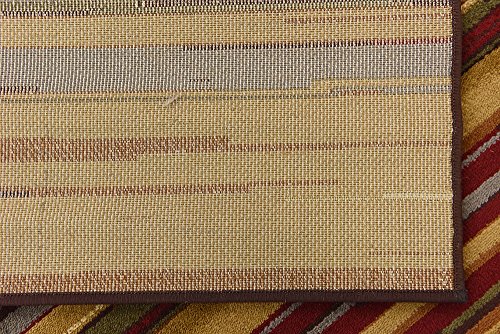 Unique Loom Barista Collection Modern, Abstract, Stripes, Urban, Rustic, Warm Colors Area Rug, 8' 0 x 10' 0 Rectangular, Multi/Beige