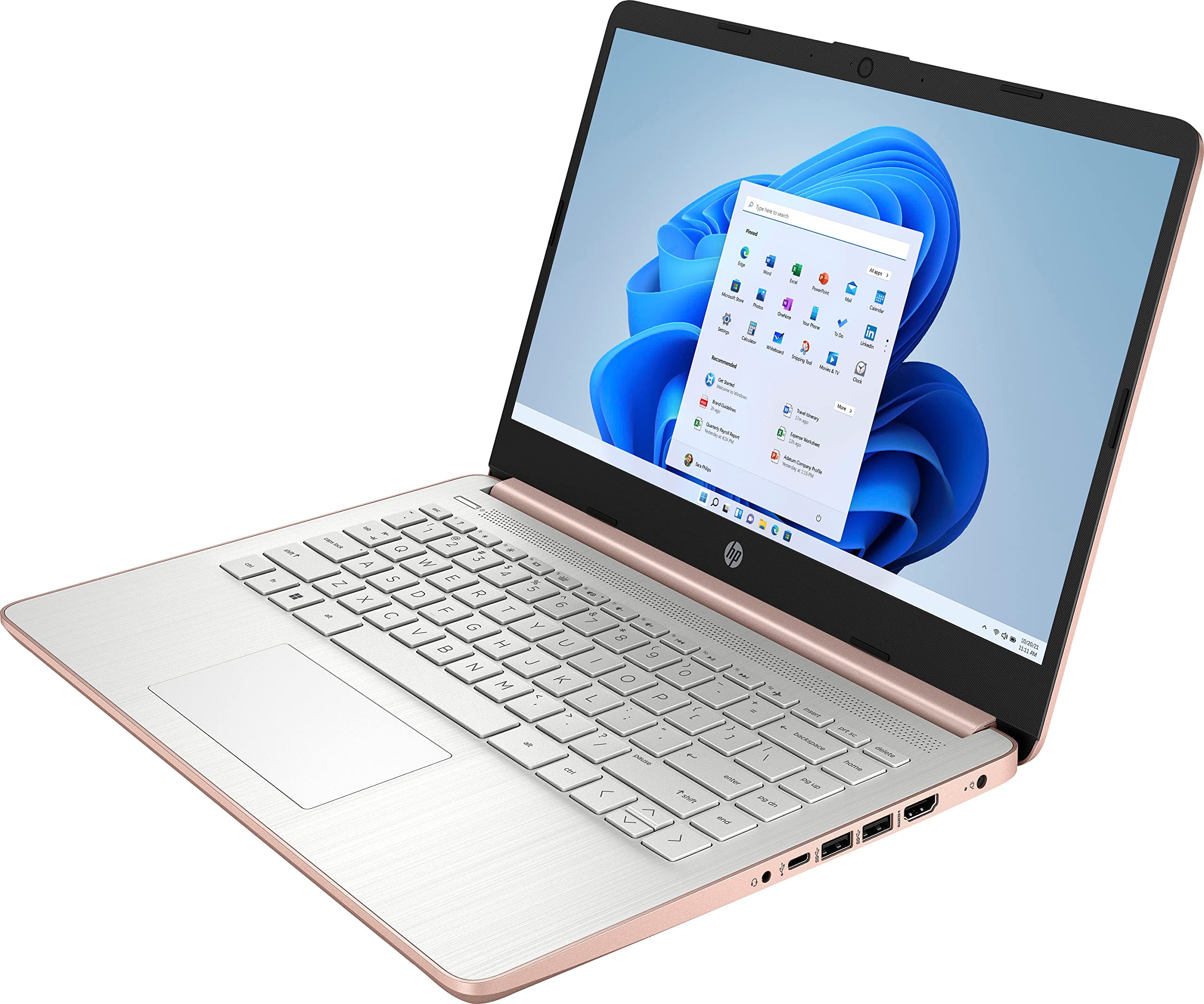 HP 14" Ultral Light Laptop for Students and Business, Intel Quad-Core N4120, 8GB RAM, 192GB Storage(64GB eMMC+128GB Micro SD), 1 Year Office 365, Webcam, HDMI, WiFi, USB-A&C, Win 11 S (Renewed)