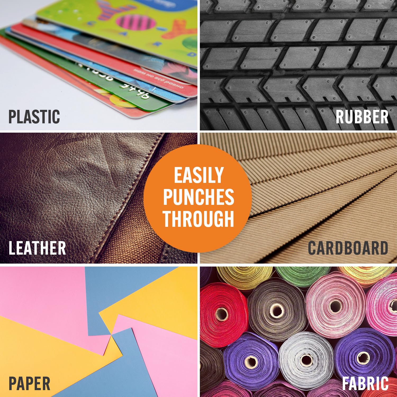 Professional Leather Hole Puncher β Leather Punch Tool for Belts, Watch Bands, Handbag Straps and More β Precision Multi-Size Fabric & Leather Hole Puncher for Crafts & Easy DIY Belt Holes