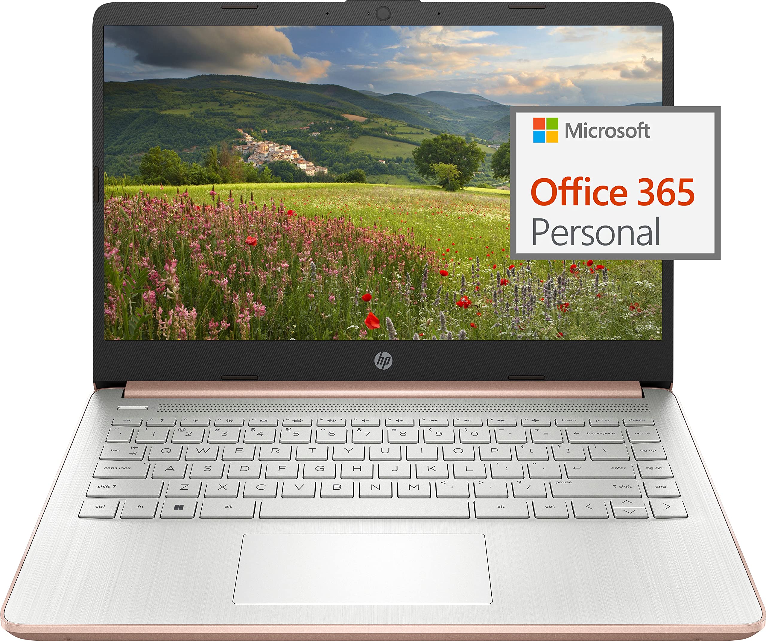 HP 14" Ultral Light Laptop for Students and Business, Intel Quad-Core N4120, 8GB RAM, 192GB Storage(64GB eMMC+128GB Micro SD), 1 Year Office 365, Webcam, HDMI, WiFi, USB-A&C, Win 11 S (Renewed)
