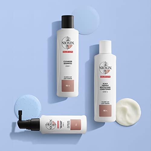 Nioxin System Kit 3, Strengthening & Thickening Hair Treatment, For Color Treated Hair with Light Thinning, Trial Size (1 Month Supply)