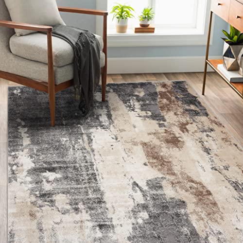 LUXE WEAVERS Modern Area Rugs with Abstract Patterns 7681 – Medium Pile Area Rug, Gray / 6 x 9