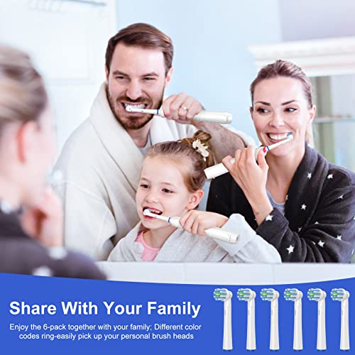 Replacement Heads Compatible with Oral B Braun, Sensitive Electric Toothbrush Heads Precision Refills for 7000, Sensitive Gum Care, Gentle Clean, OralB Pro 1000, 9600, 500, 3000, 8000, Plus (6 Count)
