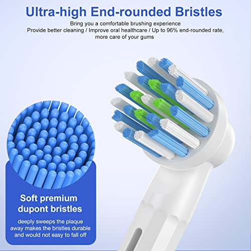 Replacement Heads Compatible with Oral B Braun, Sensitive Electric Toothbrush Heads Precision Refills for 7000, Sensitive Gum Care, Gentle Clean, OralB Pro 1000, 9600, 500, 3000, 8000, Plus (6 Count)