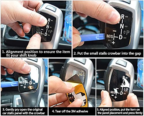 Gear Shift Knob Panel Sticker LHD Models at for BMW X1 X3 X5 X6 F01 F10 F30 F35 F18 GT 1 3 5 6 7(Long Type) (Long)