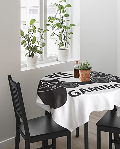 Gogobebe Square/Round Table Cloth(60x60in) WE Gaming Gray Gamepad Continuous Joystick Tablecloth for Dining Table Waterproof Table Cover for Kitchen Restaurants Indoor/Outdoor Tablecloths for Parties