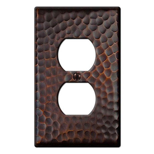 Hampton Bay Hammered 1 Duplex Outlet Plate - Aged Bronze