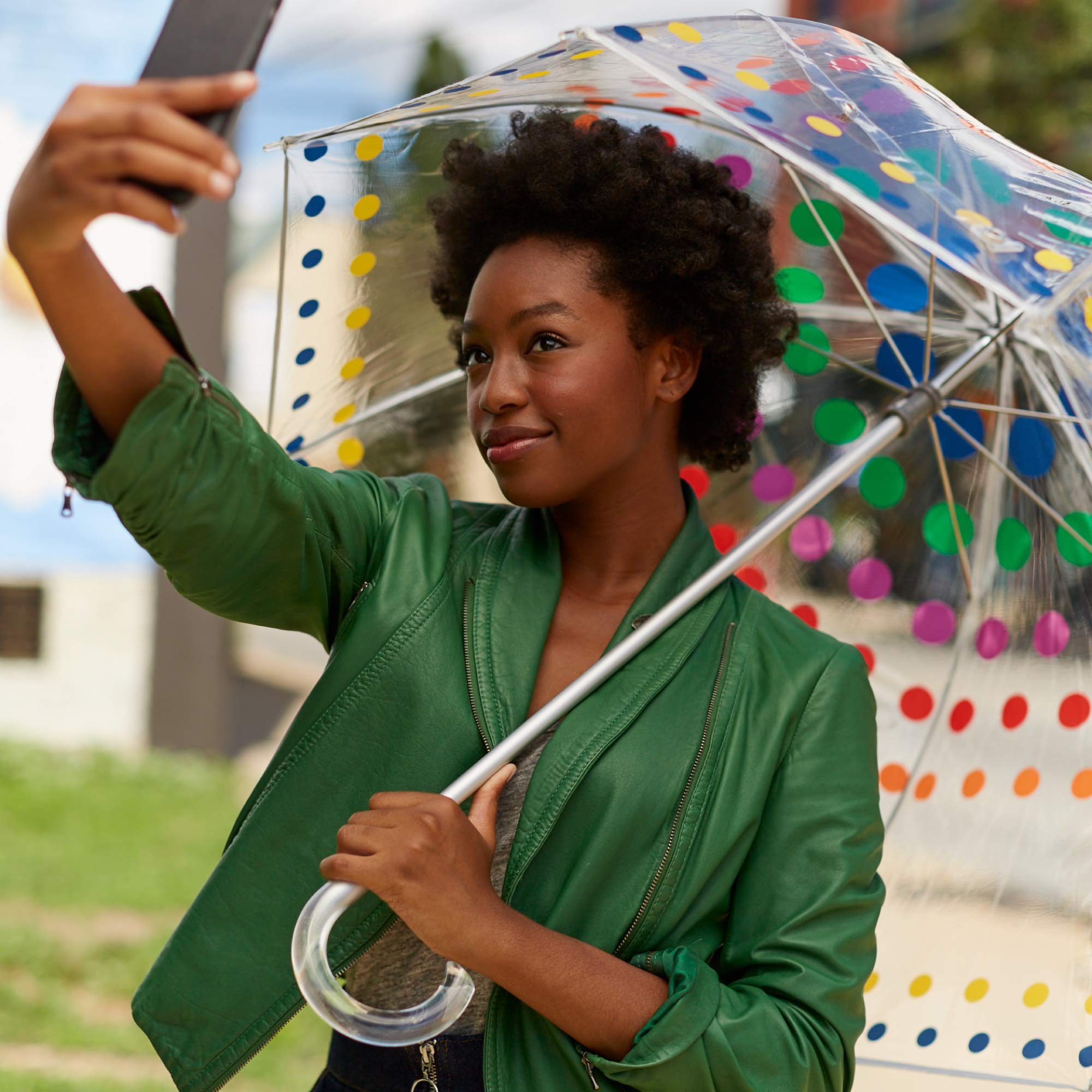 totes Clear Bubble Umbrella with Dome Canopy, Lightweight Design, Wind and Rain Protection, Birds on a Wire, Adults-51