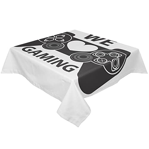 Gogobebe Square/Round Table Cloth(60x60in) WE Gaming Gray Gamepad Continuous Joystick Tablecloth for Dining Table Waterproof Table Cover for Kitchen Restaurants Indoor/Outdoor Tablecloths for Parties