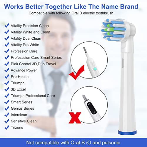 Replacement Heads Compatible with Oral B Braun, Sensitive Electric Toothbrush Heads Precision Refills for 7000, Sensitive Gum Care, Gentle Clean, OralB Pro 1000, 9600, 500, 3000, 8000, Plus (6 Count)