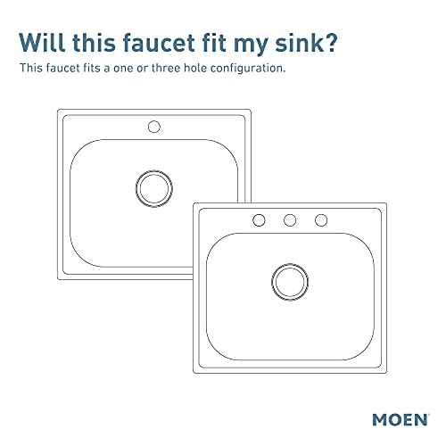 Moen Adler Spot Resist Stainless One-Handle High Arc Kitchen Sink Faucet with Power Clean, Kitchen Faucet with Pull Down Sprayer for Commercial, RV, or Bar, 87233SRS, 24.7" L x 12.3" W x 14.6" H