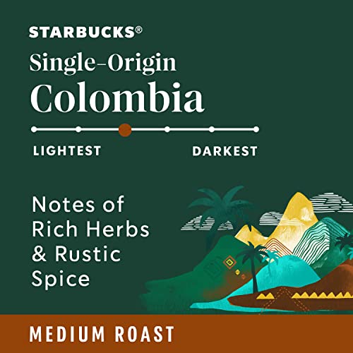 Starbucks Medium Roast K-Cup Coffee Pods — Colombia for Keurig Brewers — 6 boxes (60 pods total)