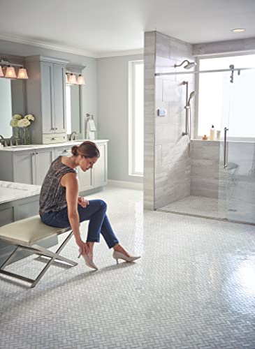 Moen A725BN Drop Ell for Handheld Showerhead, Brushed Nickel with Moen 3669EPBN Handheld Showerhead with 69-Inch-Long Hose Featuring 30-Inch Slide Bar, Brushed Nickel