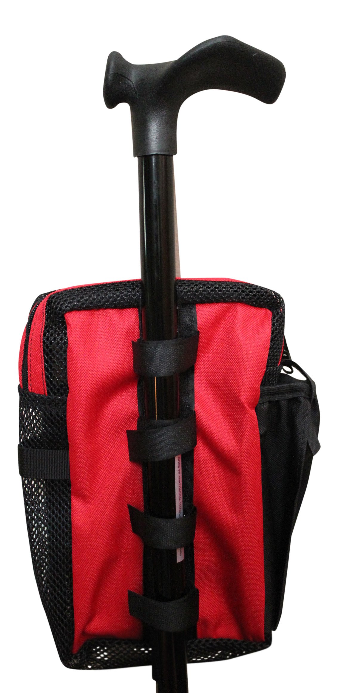 Cane Buddy - Secure Pouch for Cane, Walker, Crutches and Wheel Chairs (Red)