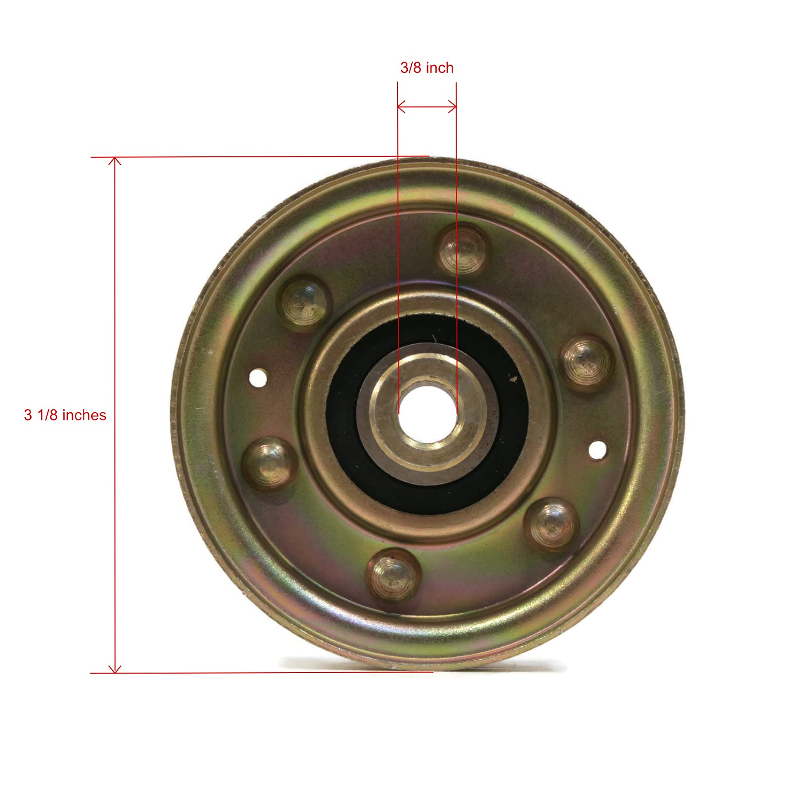 Flat Idler Pulley Compatible with 9753 EXMARK 1-323285 (3/8-inches X 2-3/4-inches)