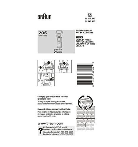Braun 70S Shaver Foil and Cutter Head Replacement Pack - 2 Pack