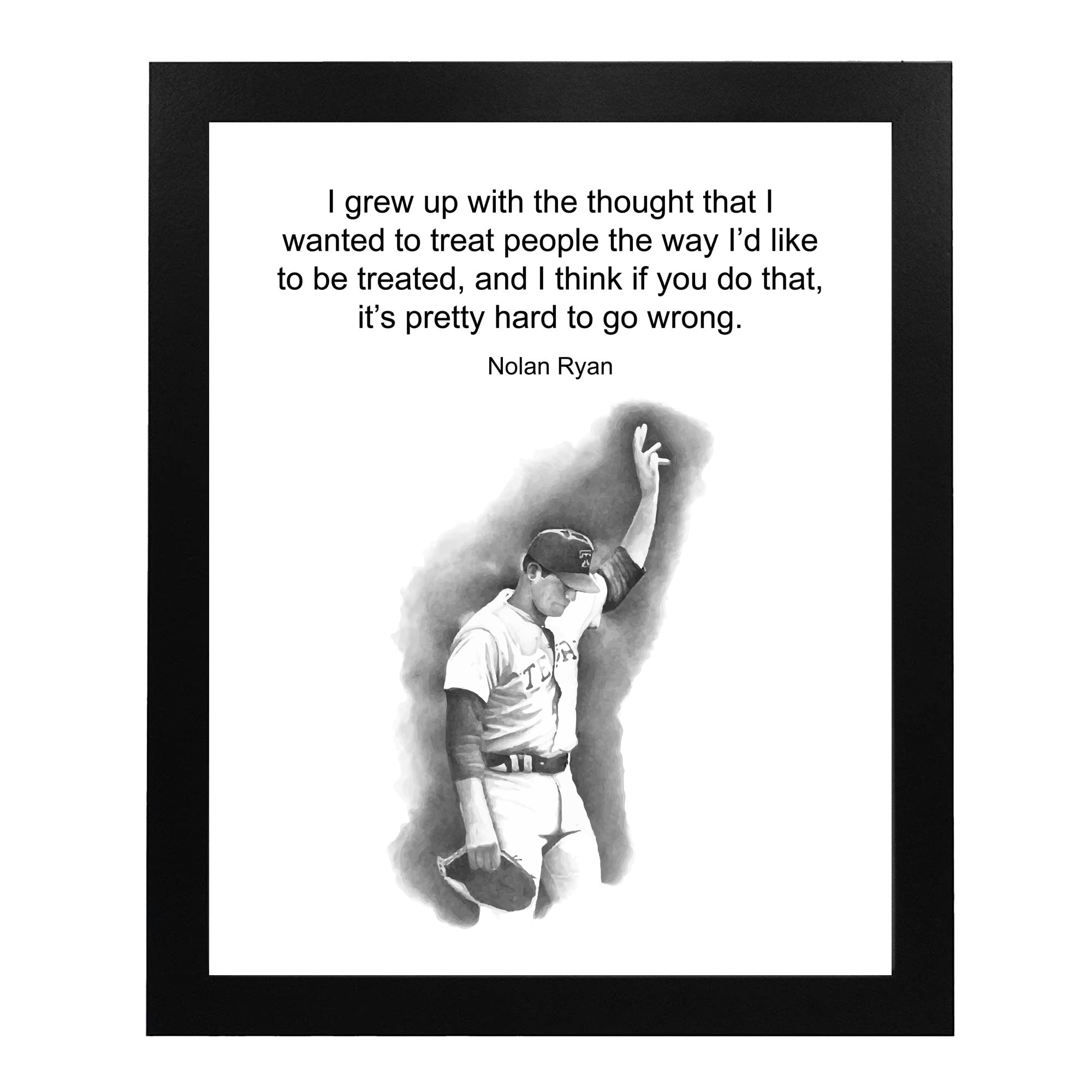 Nolan Ryan Quotes- Treat People- Inspirational Wall Art Print- This Motivational Typographic Wall Decor Print Makes Wall Art For Living Room, Office, Baseball Decor & Gift for Fans, Unframed - 8x10β