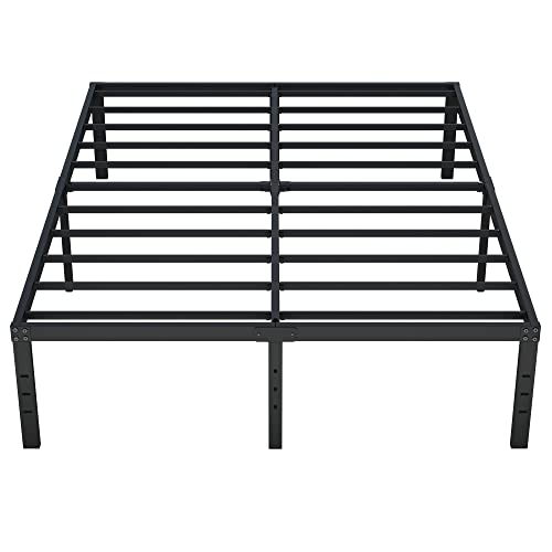 Maenizi 16 Inch Queen Bed Frame No Box Spring Needed, Heavy Duty Metal Queen Platform Bed Frame Support Up to 3000 lbs, Easy Assembly, Noise Free, Black
