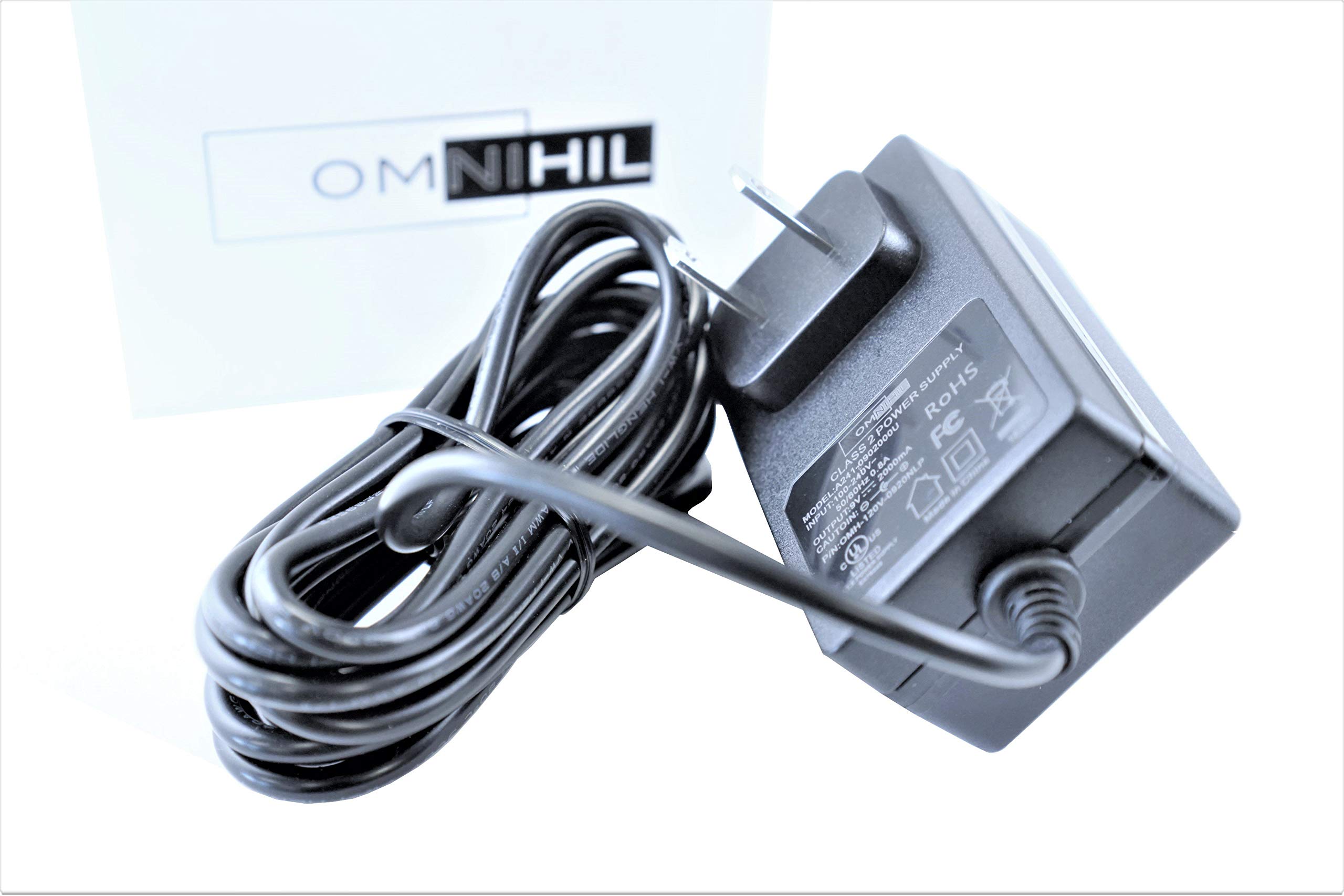 [UL Listed] OMNIHIL 8 Feet Long AC/DC Adapter Compatible with TiVo Bolt VOX 500 GB, DVR & Streaming Media Player-(TCD849500V)