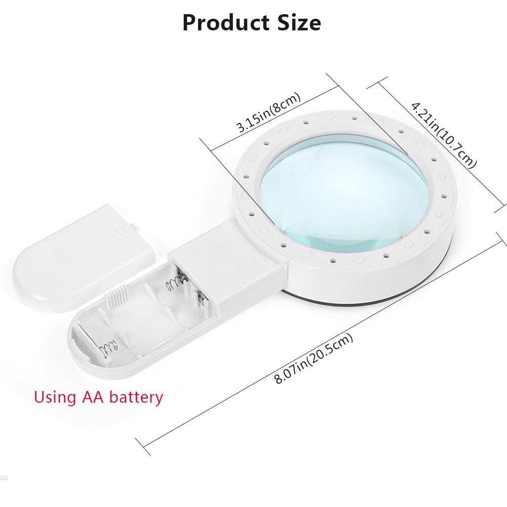 AIXPI Magnifying Glass with Light, 30X Handheld Large Magnifying Glass 12 LED Illuminated Lighted Magnifier for Macular Degeneration Seniors Reading Inspection Coins Jewelry