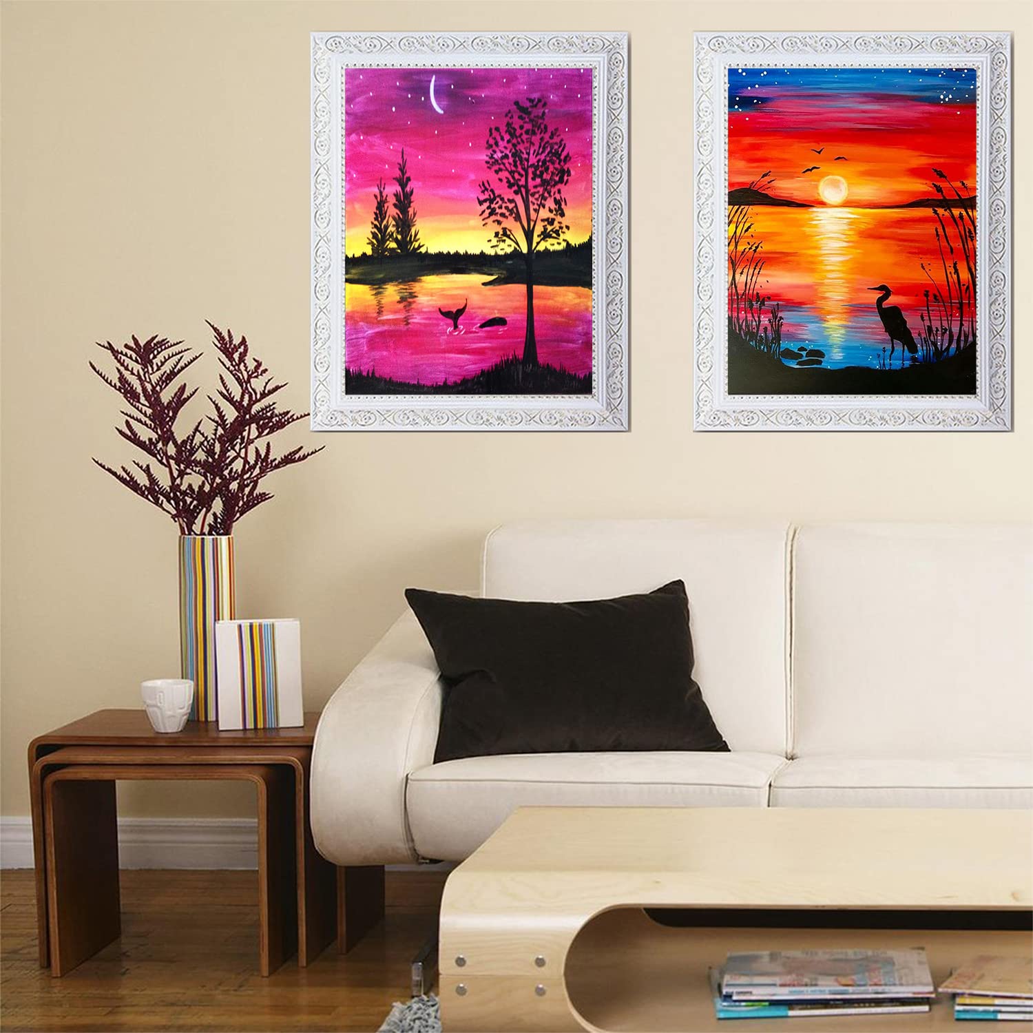 TINY FUN 12 Pack Diamond Painting Kits for Adults 5D Diamond Art Kit for Beginners, DIY Paint with Round Full Drill Diamonds Paintings Gem Art for Home Wall Decoration Gift (12X16 Inch