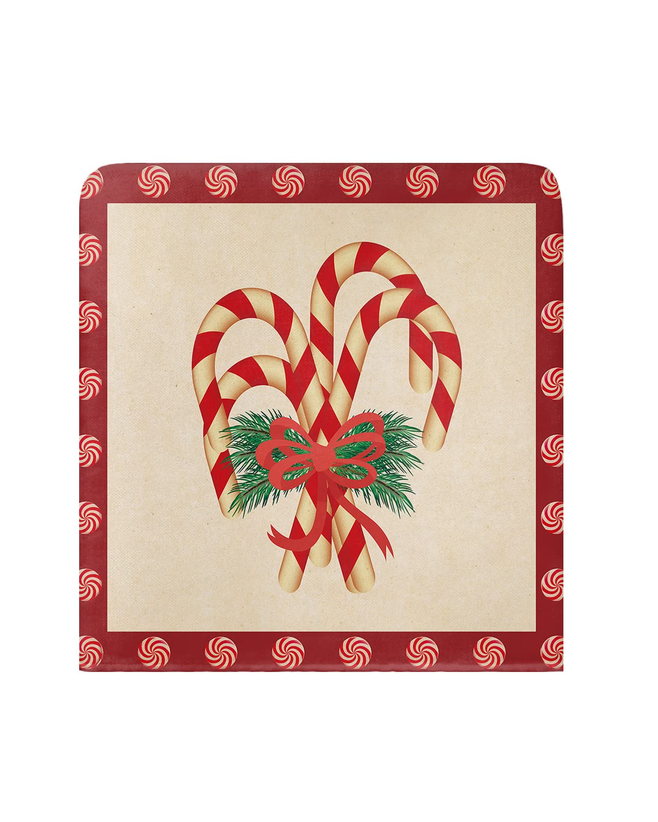 Christmas Candy Cane Chair Back Cover, Dining Chair Protector Covers, Bowknot Red Board Vintage Chair Covers Removable Chair Slipcovers for Weeding Banquet Party 19"x18", 4 Pack