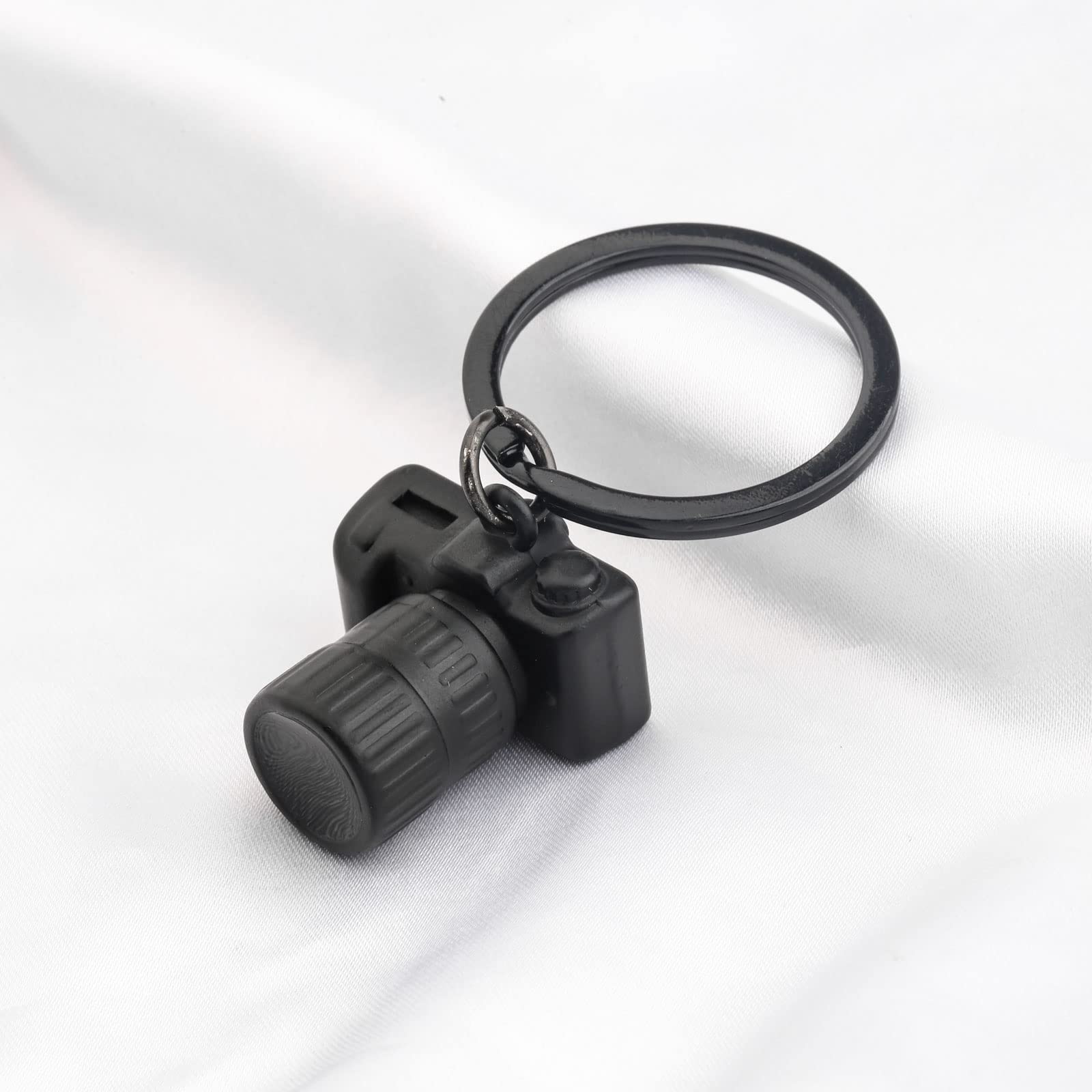 FUSTMW Photographer Gift Camera Keychain Photography Gift Black Camera Charm Jewelry Gifts For Photographer Lovers (camera message crad)