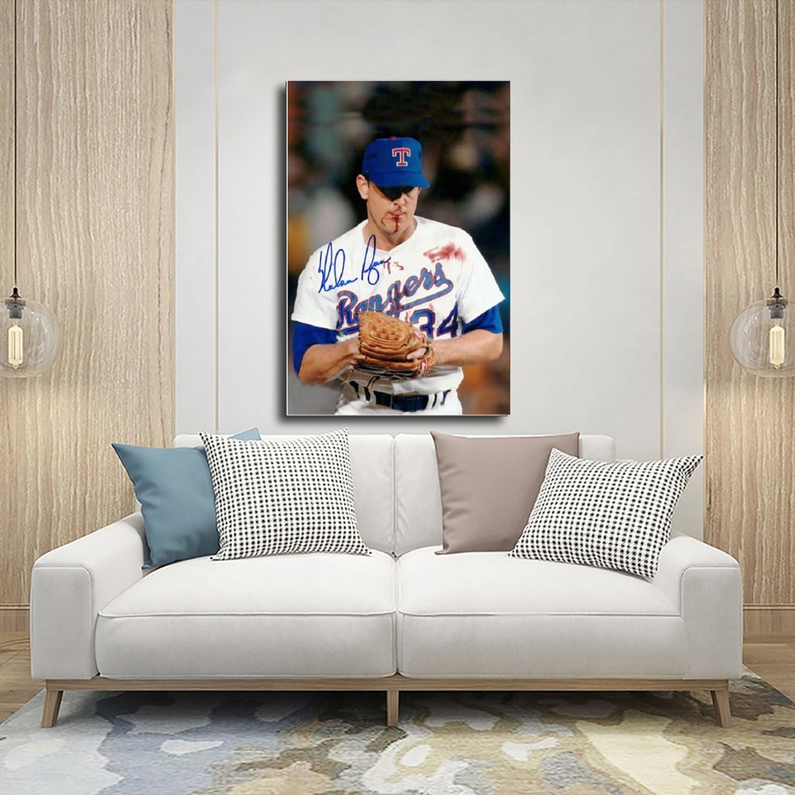 BIVVI Nolan Ryan Canvas Poster Wall Art Decor Print Picture Paintings for Living Room Bedroom Decoration Unframe: Unframe:12x18inch(30x45cm)