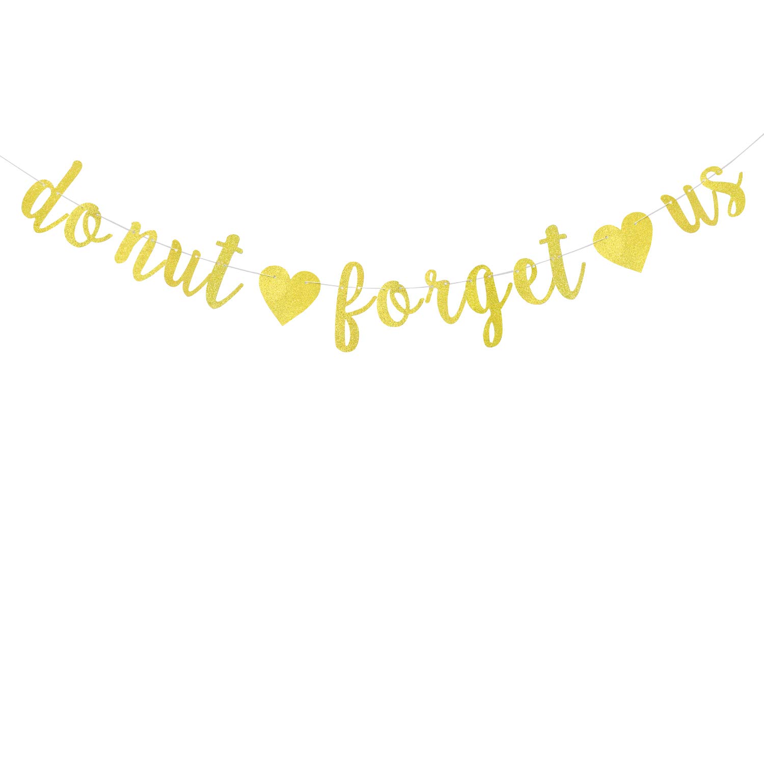 Gold Glitter Donut Forget Us Banner - We Will Miss You - 2023 Graduation/Going Away/Farewell/Relocation/Retirement Party Decorations Supplies